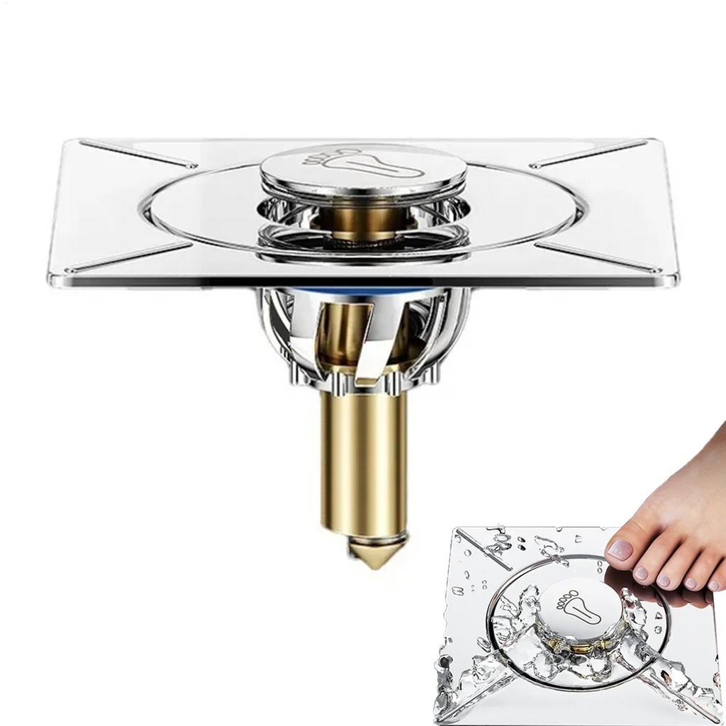 Pop up Floor Drain Odor Prevention Shower Drain Square Toilet Quick ...