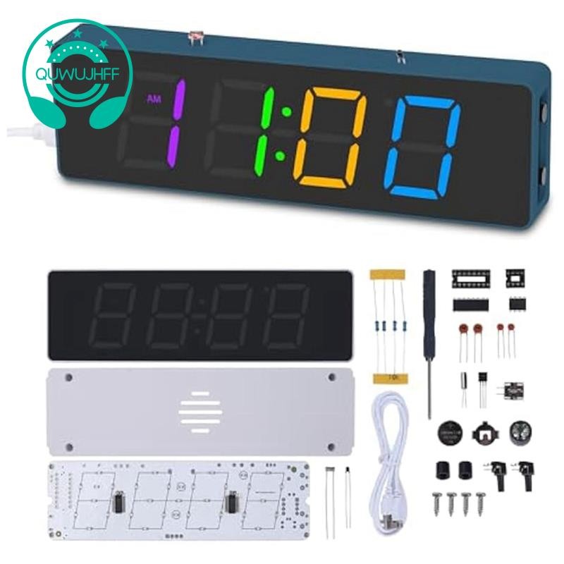 Soldering Practice Set Kit 4-Digit Digital Alarm Clock Kit with RGB ...
