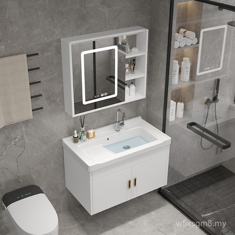 Kombinasi almari bilik air K8 bilik mandi cermin pintar kabinet besen ...