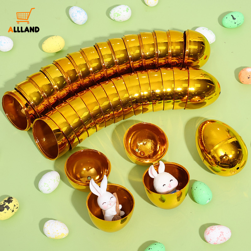 DIY Creative Fillable Hollow Golden Plastic Easter Egg Props - Holiday ...