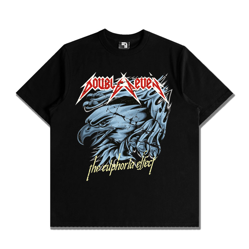 Double 7 Eagle Graphic Tee (Black) | Shopee Malaysia
