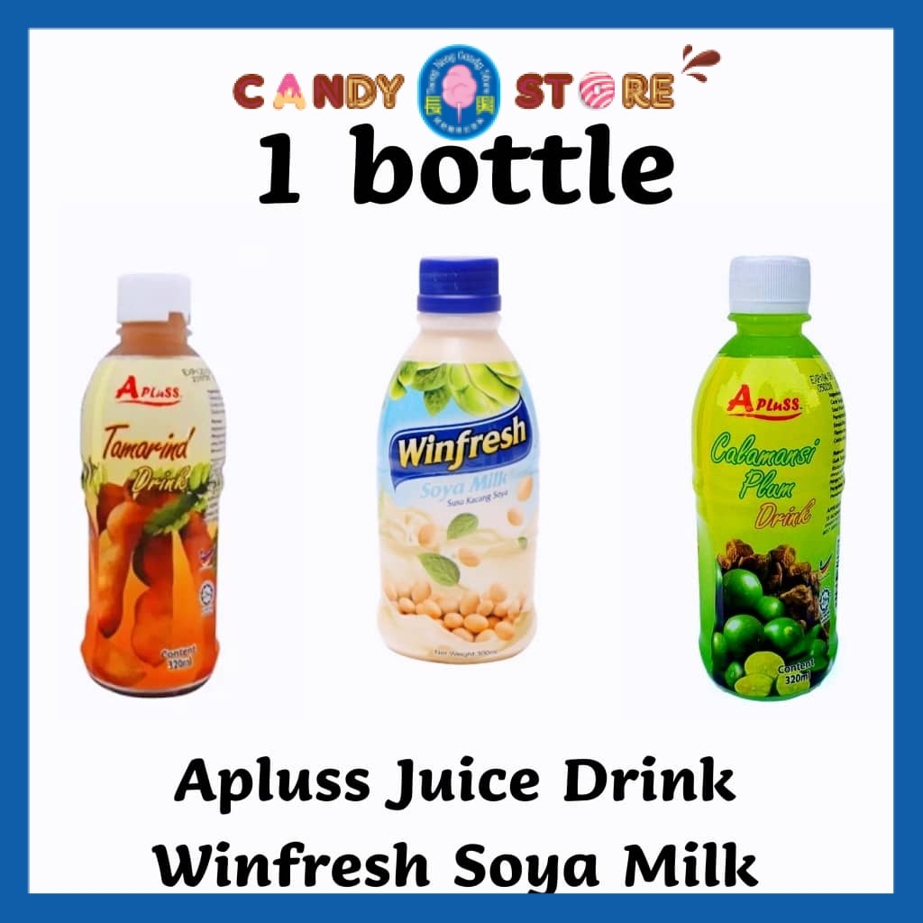 ( 1 bottle ) Winfresh Soya Milk / Apluss Air Asam Jawa / Asam Boi Limau Calamansi Juice Drink ...