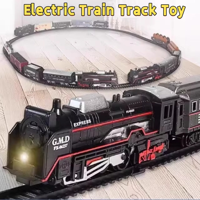 Mini Electric Rail Train Toy with Track Set Mainan Budak Lelaki Kereta ...