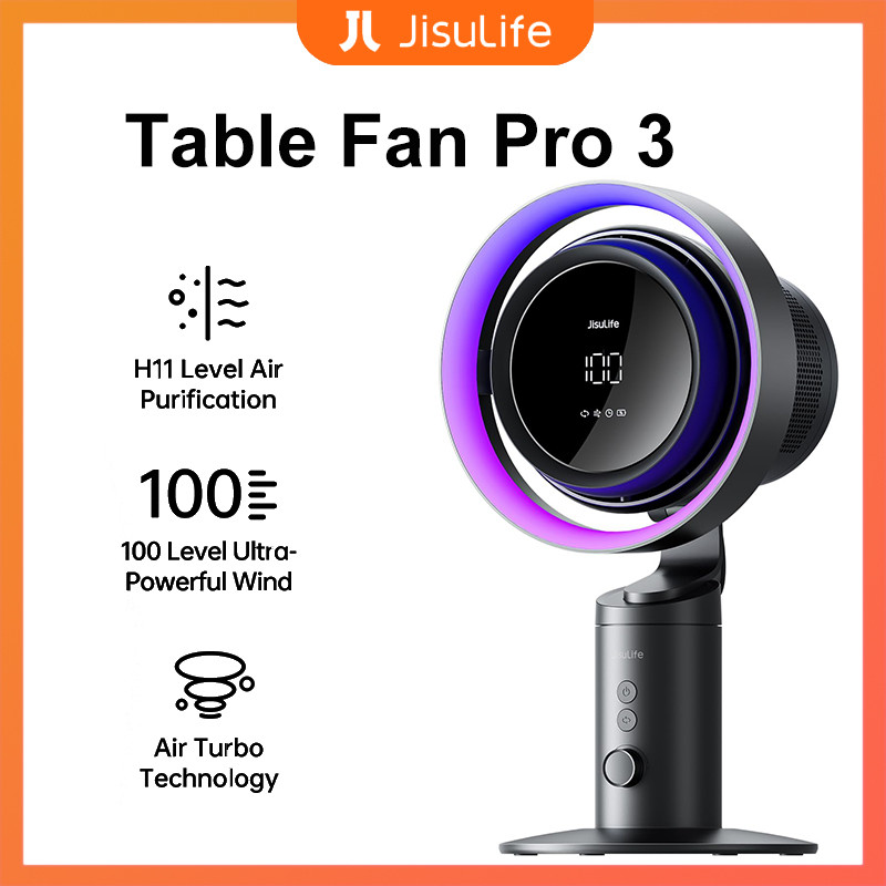 Jisulife Pro3 Table Fan 3 IN 1 Turbo Oscillating Fan With Air Purifier ...