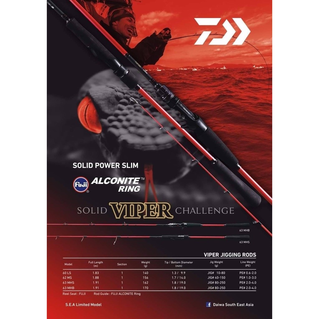 DAIWA VIPER JIGGING FISHING ROD (SPINNING/ BAITCASTING) | Shopee Malaysia