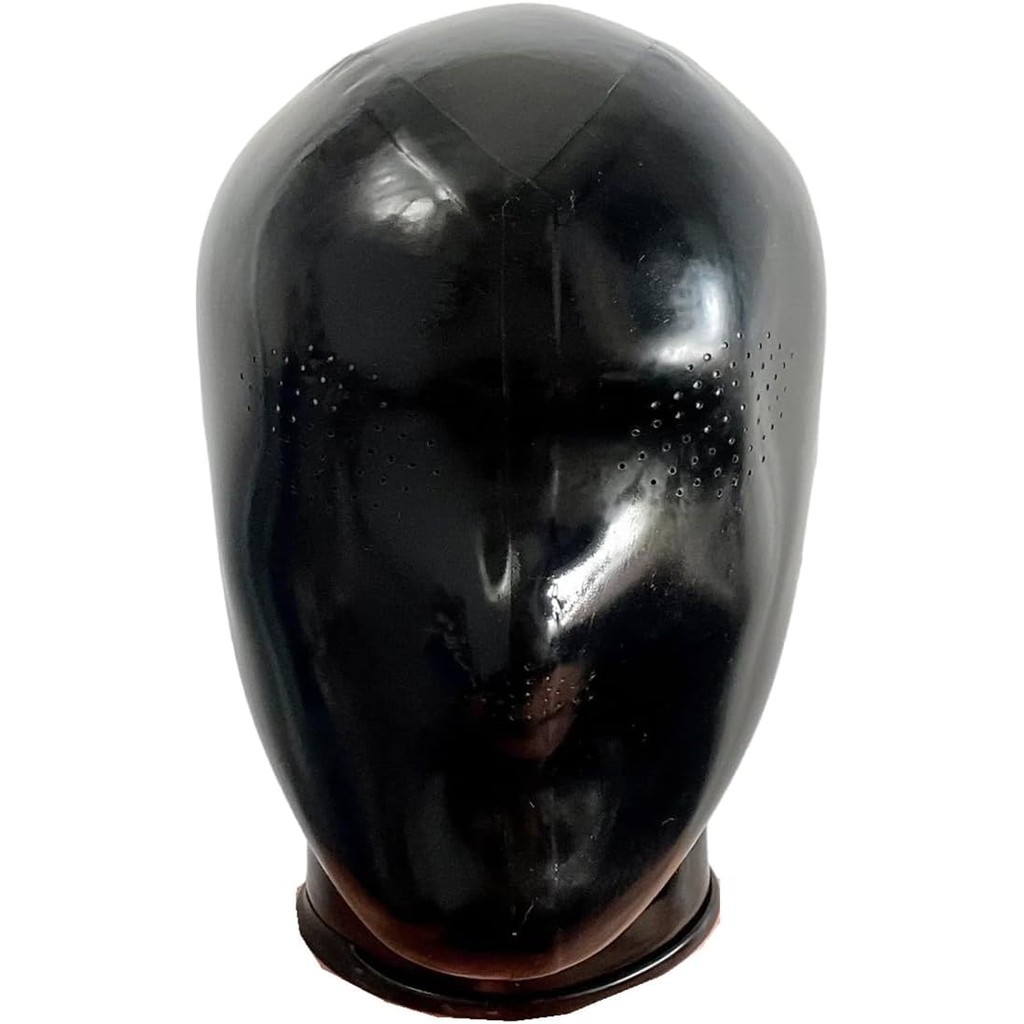 Black Latex Micropores Hood Mask,Rubber Masks with Back Zipper for Eyes ...