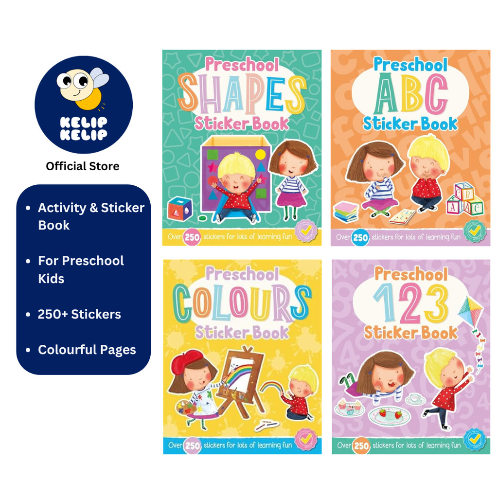 4 Activity Books For Preschool Kids To Learn Alphabet Numbers Shapes ...
