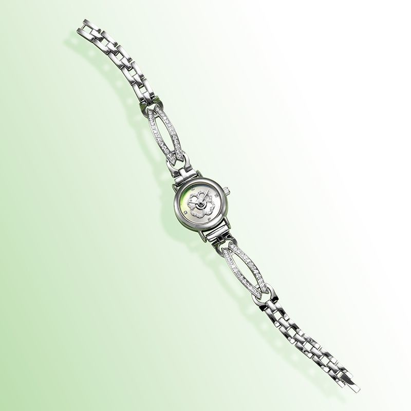 WUSSA Dancing Four-Leaf Clover Bracelet Watch Rotating Small Dial ...