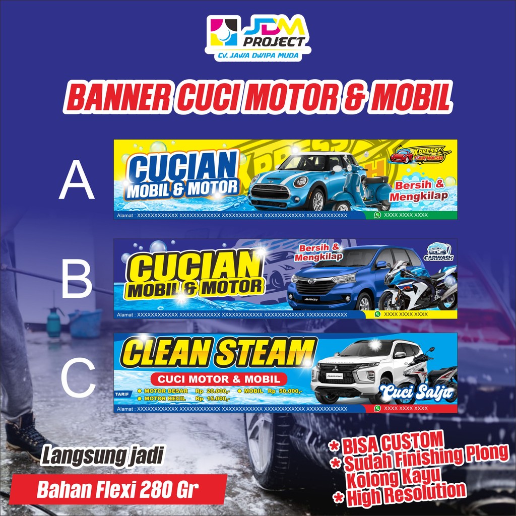 JDM Project - Banner Car Wash Banner Car Wash Motorcycle Washing Snow ...