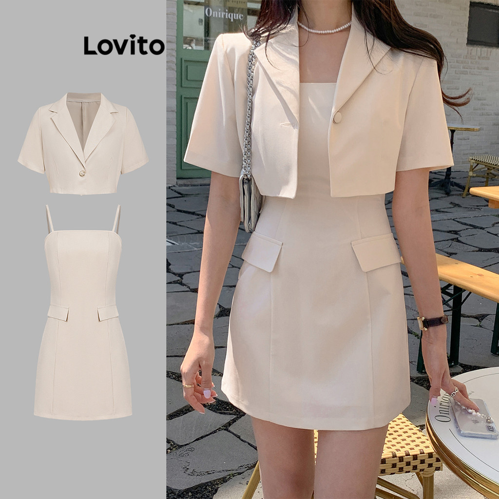 Lovito Elegant Summer/Spring Skirt Sets Fake Pocket Tops or Bottoms for ...