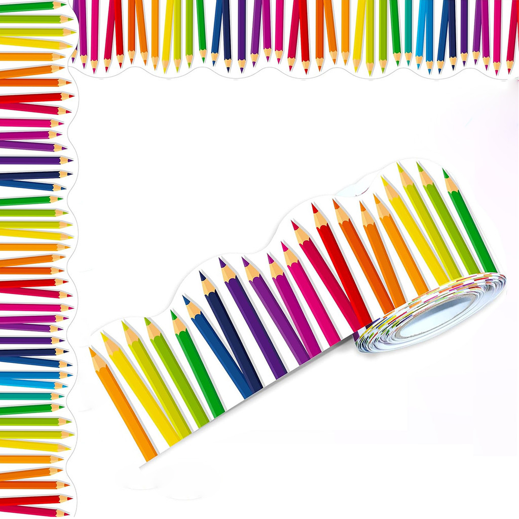 1 Roll 5M Self Adhesive Bulletin Board Borders Scalloped Border Trim ...