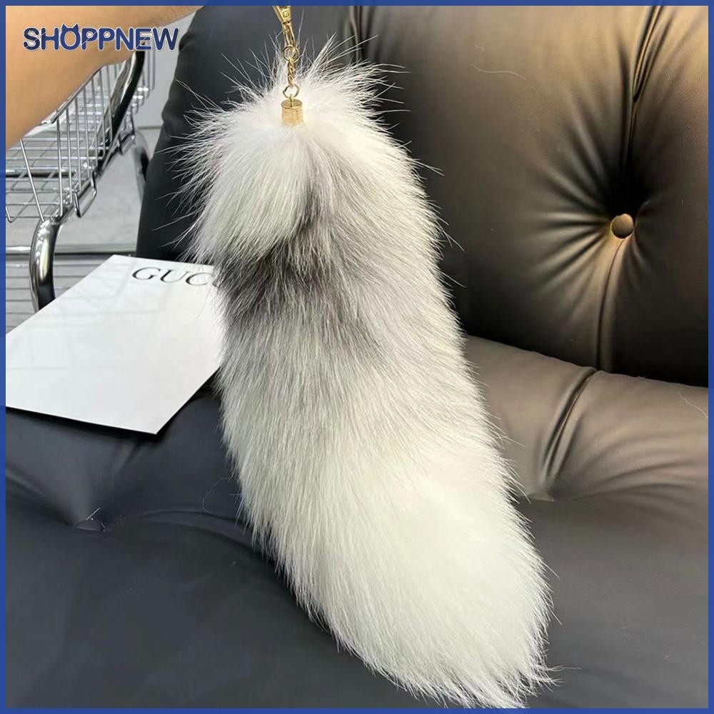 ♥Shoppnew♣ Therian Tail Fox Tail Keychain Cute Animal Tail Keychain ...
