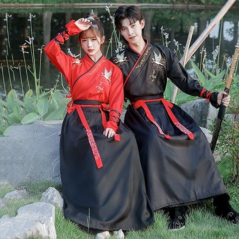 Hanfu male and female Chinese ancient martial arts couple high school ...