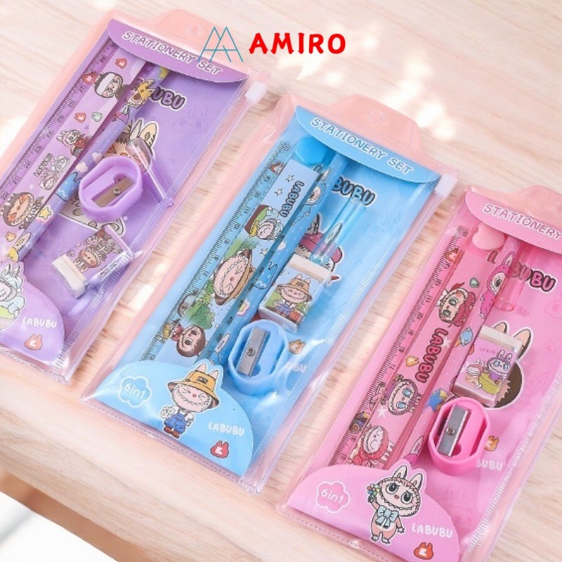 5in1 Study Cute Children's Stationery Set / Pencil Set Eraser Wallet ...