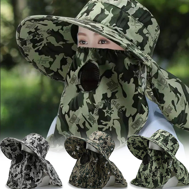 Topi Askar Fishing Hats Sun Hat Full Face Cover Topi Penutup Fishing ...