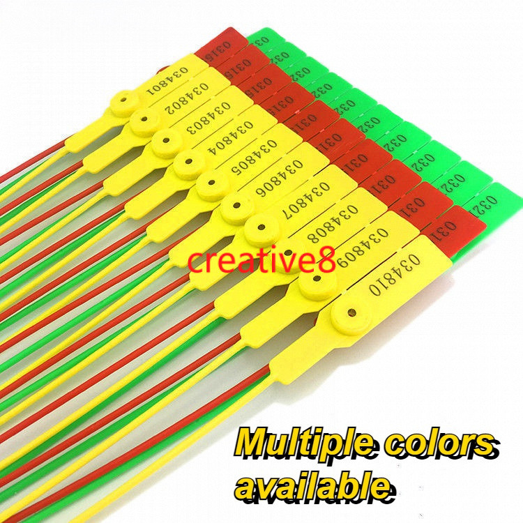 100 Tamper Plastic Seals Numbered Security Tags Pull Tight Truck Tags ...