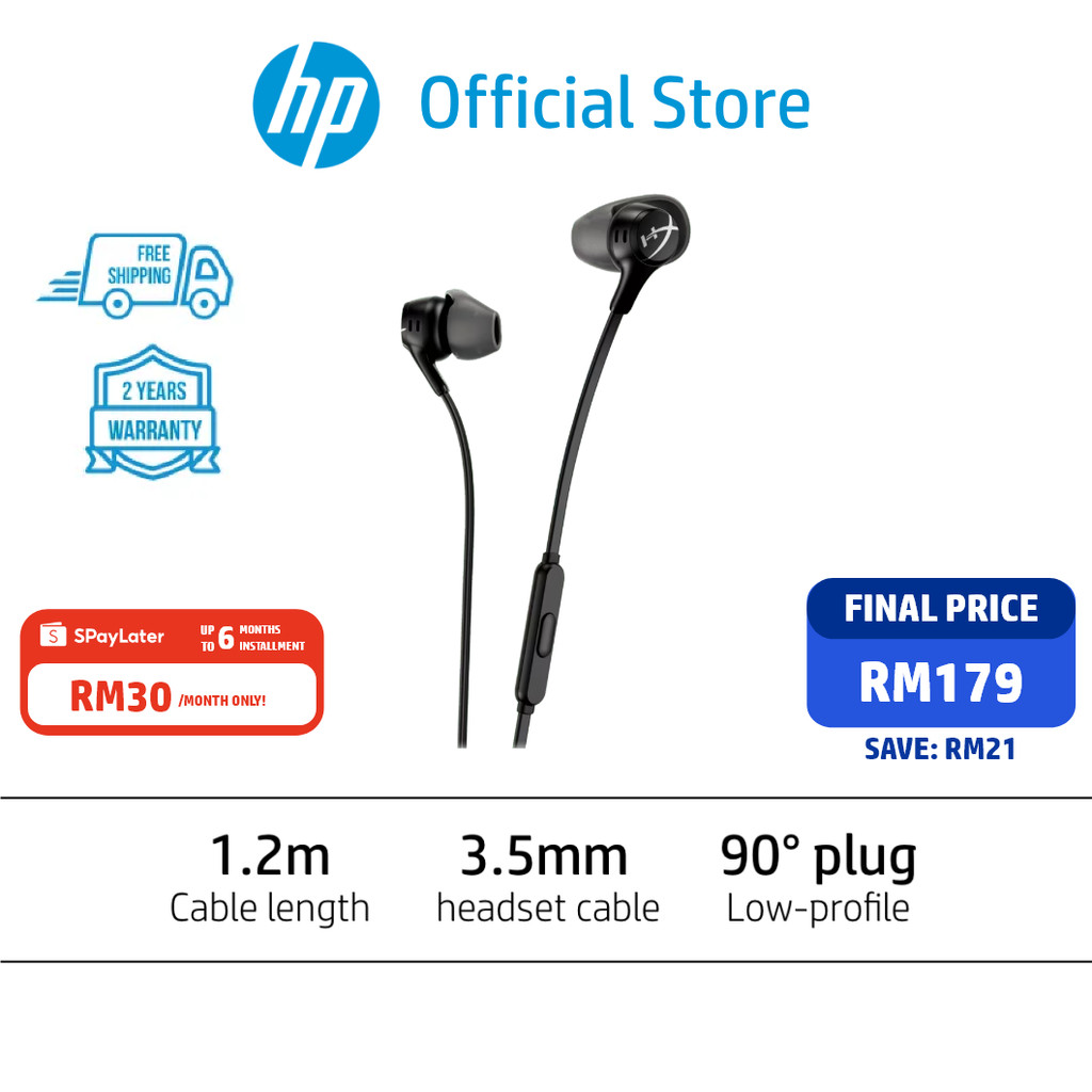 HP HP HyperX Cloud Earbuds II BLK Gaming Earbuds with Mic / Optimized ...