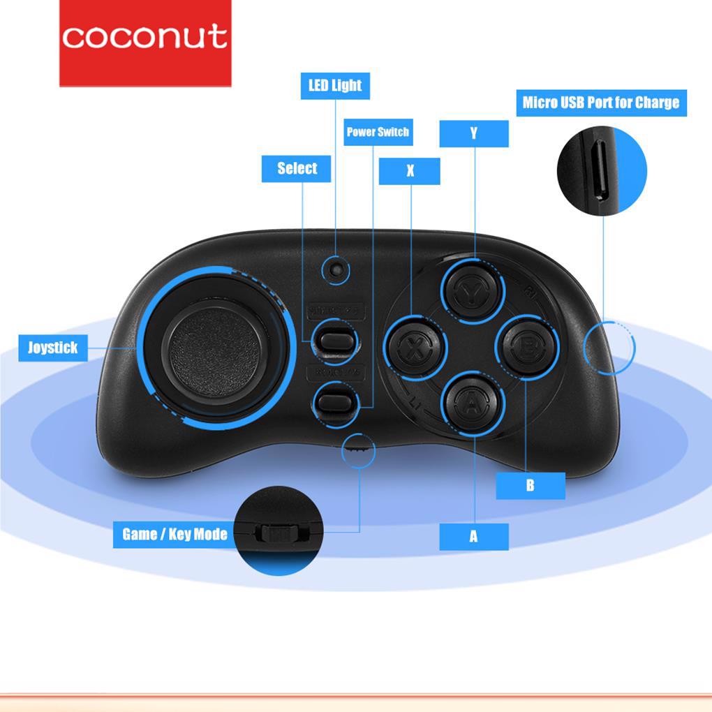 Portable Wireless Bluetooth Game Controller Mini Remote Handle Joystick ...