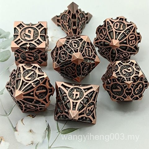Metal COC Running Group Dice Set TRPG Cthulhu DND Dungeons and Dragons D20 Multi-faceted Board ...