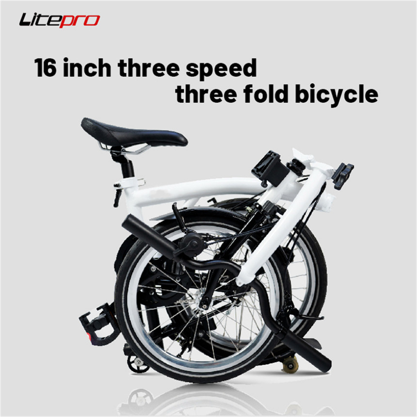 Litepro Triple Fold Folding Bicycle 16 Inch Internal 3 Speed C-Brake ...