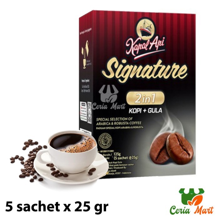 Kapal Api Signature Instant Coffee 2 in 1 Box 125 grams contains 5 ...