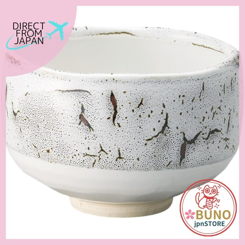 Ale-net Matcha Bowl 11.7×H7.7cm Karigari White Tenmoku Matcha Bowl Tea ...