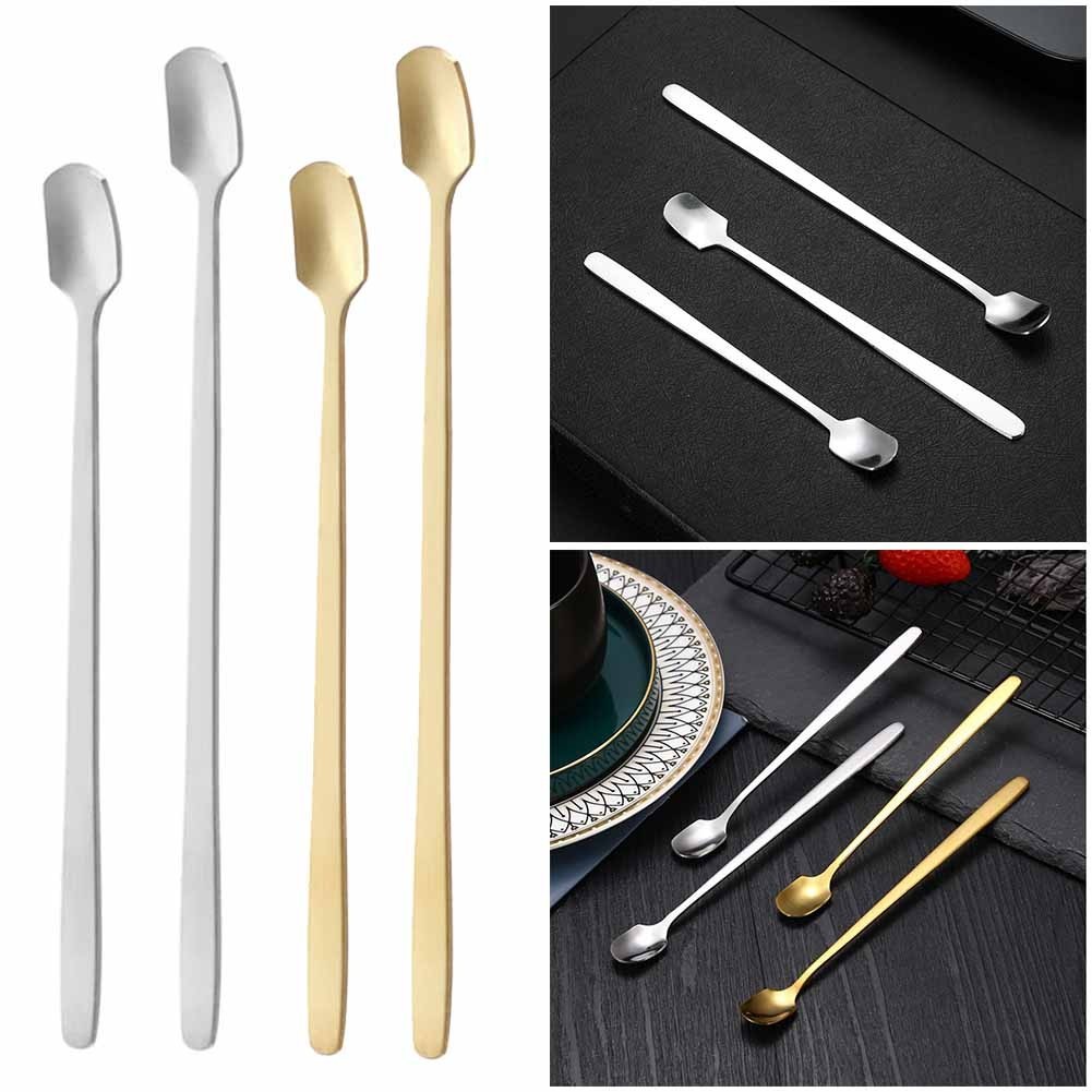 KUM Kitchen Bar Tea Long Handle Stainless Steel Coffee Stirrers Milk ...