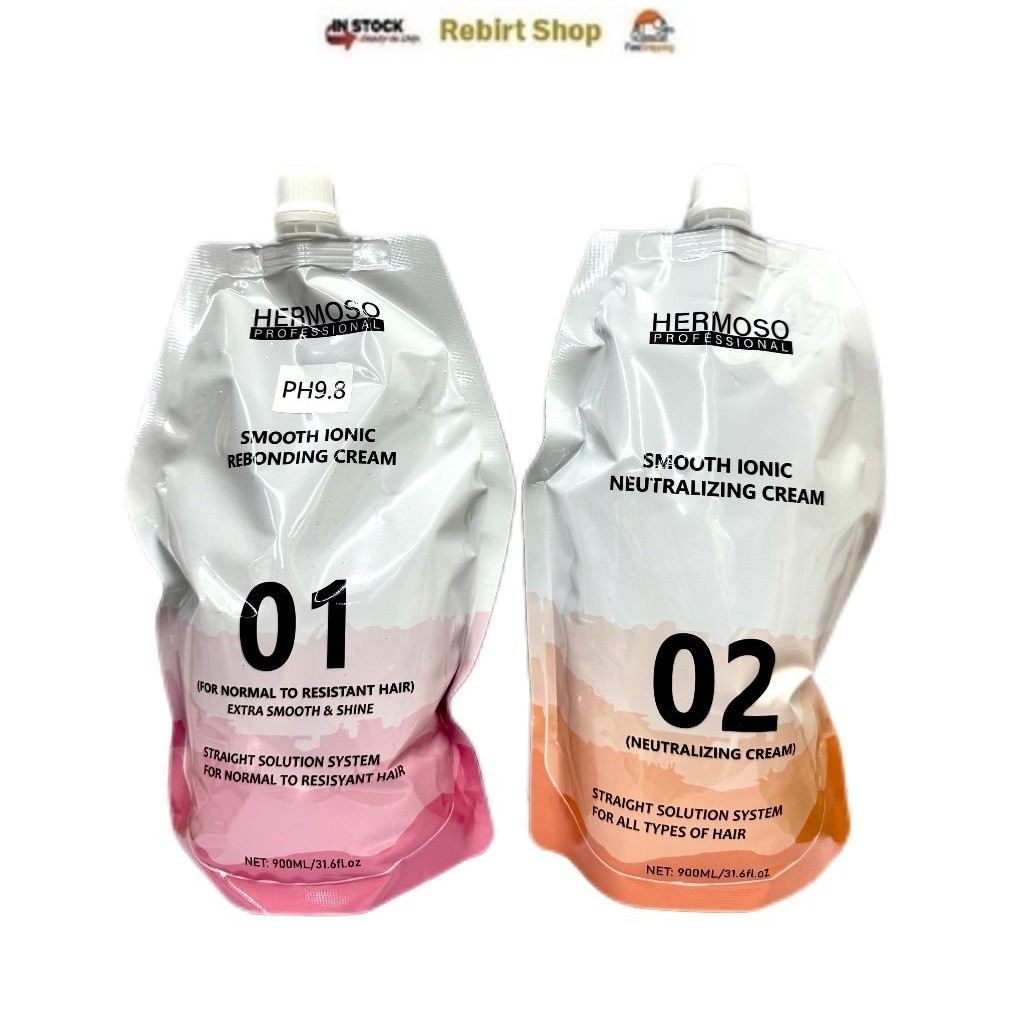 Hermoso Professional Smooth Ionic Rebonding Cream Straight Cream for Salon Use 900ml*2 | Shopee ...