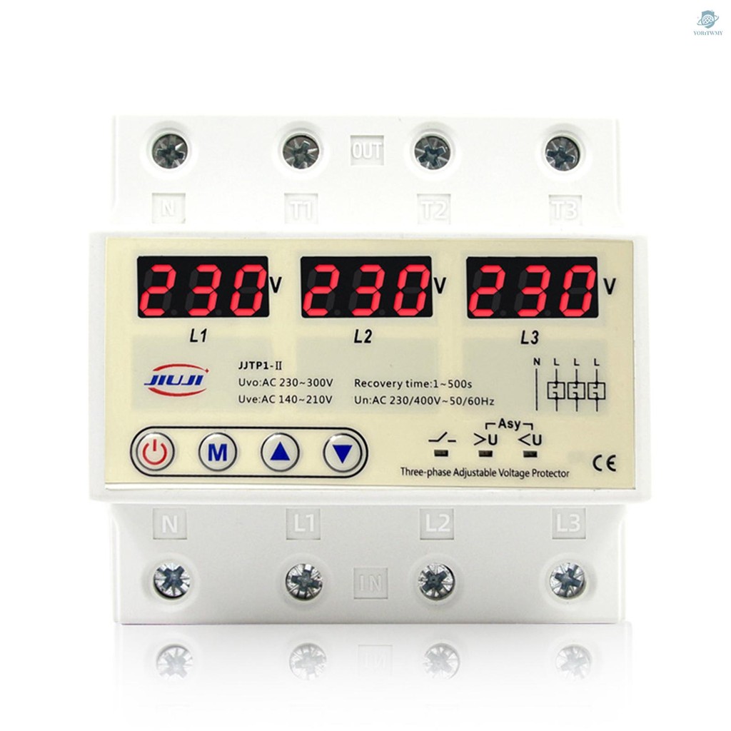 Three Phase Over And Under Voltage Protector Automatic Recovery Din ...