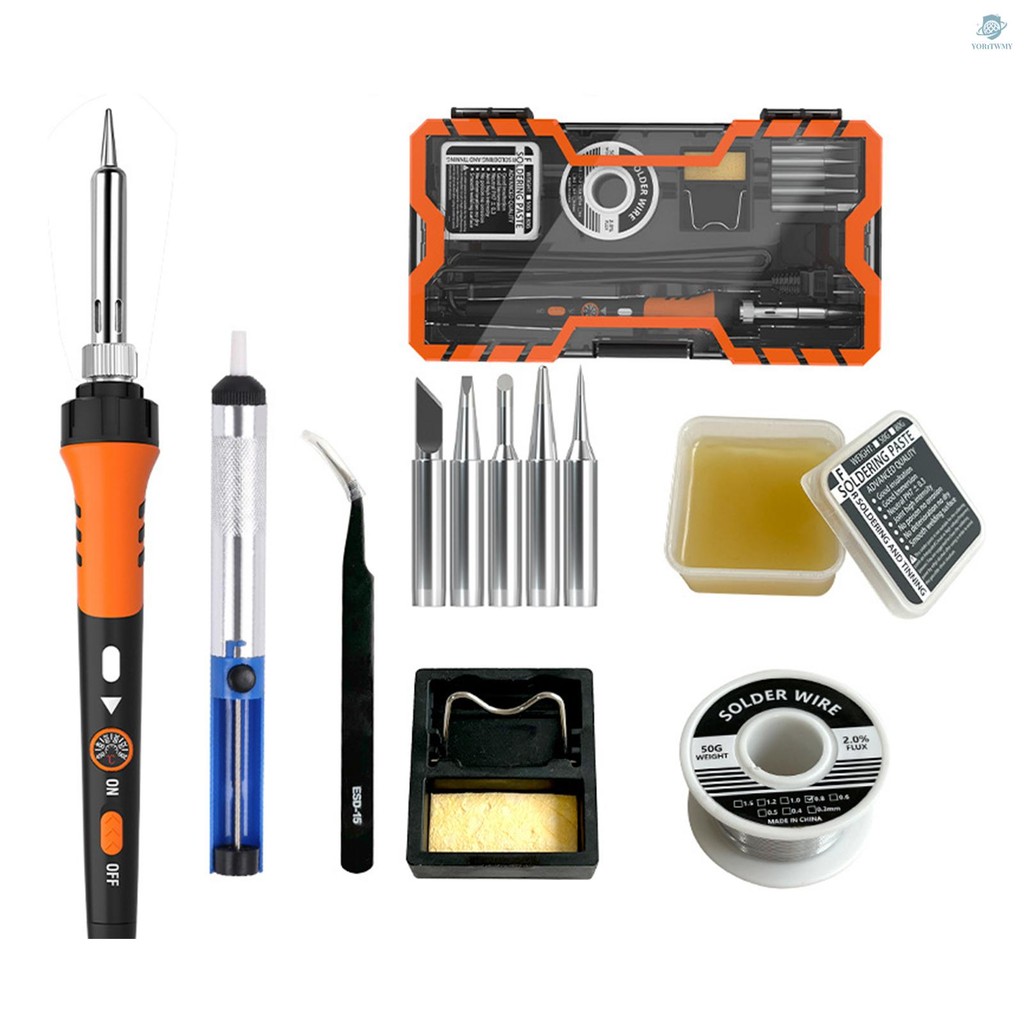 Soldering Iron Kit, 60W Intelligent Soldering Welding Pen with Ceramic ...