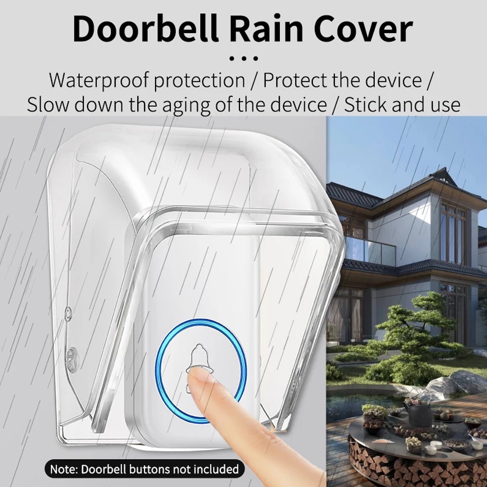 [HME] Wireless Doorbell Cover Outdoor Waterproof Call Cover Transparent ...