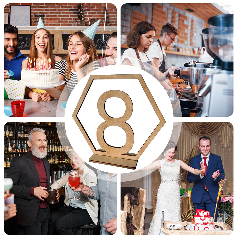 1-10/11-20 Wedding Wooden Table Numbers Sign Fashion Desktop Number Plate For Meeting Event ...