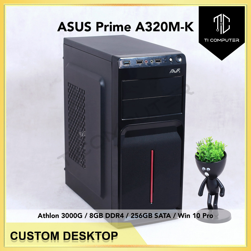 AVF Red ATX ASUS Prime A320M-K AMD Athlon 3000G 3.5GHz 8GB DDR4 RAM ...