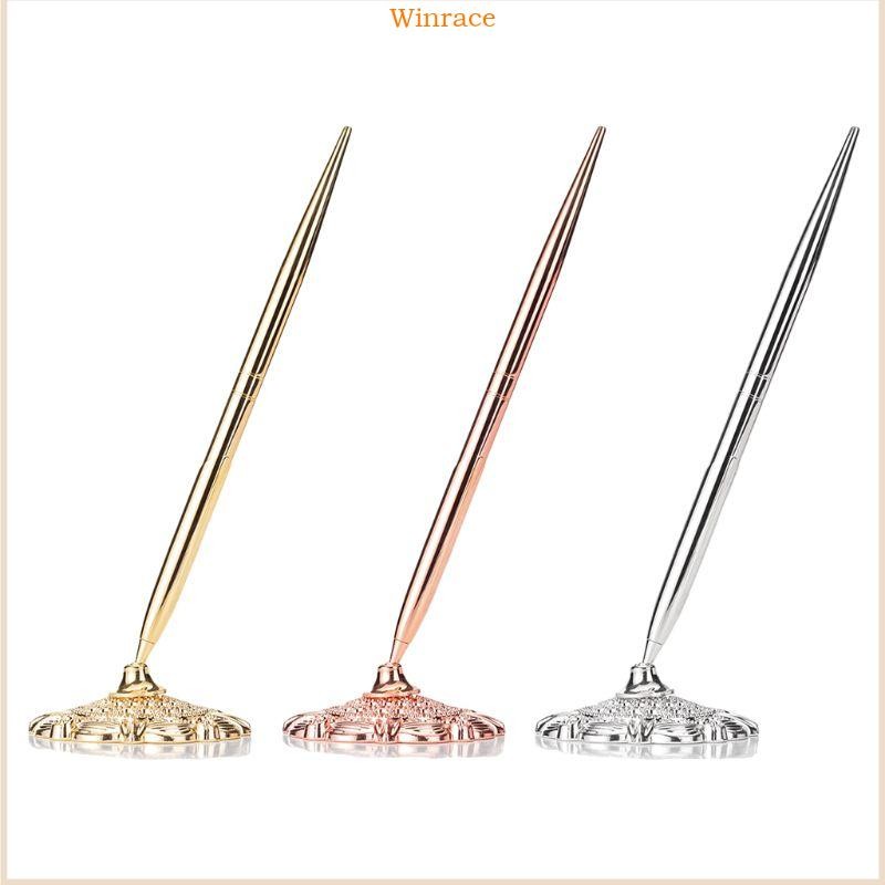 WRC Retro Metal Ballpoint Pen Attached Base Stand Desk Office Counter ...