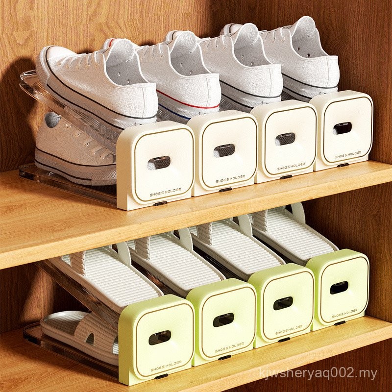 Sgseller Transparent Shoe Bracket Double Shoe Rack Adjustable Shoe ...