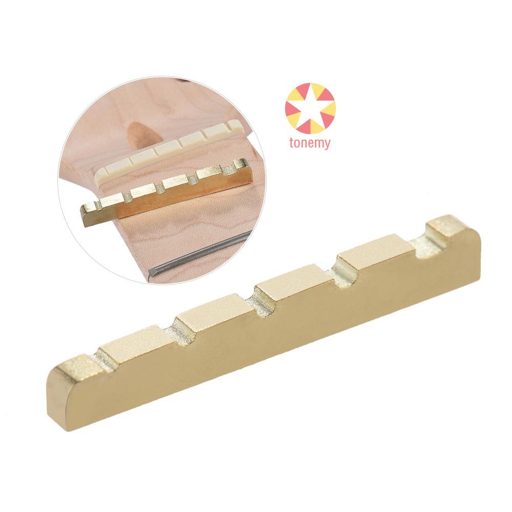 [topinone] Pre-slotted Brass String Nut for 5-string Electric Bass ...