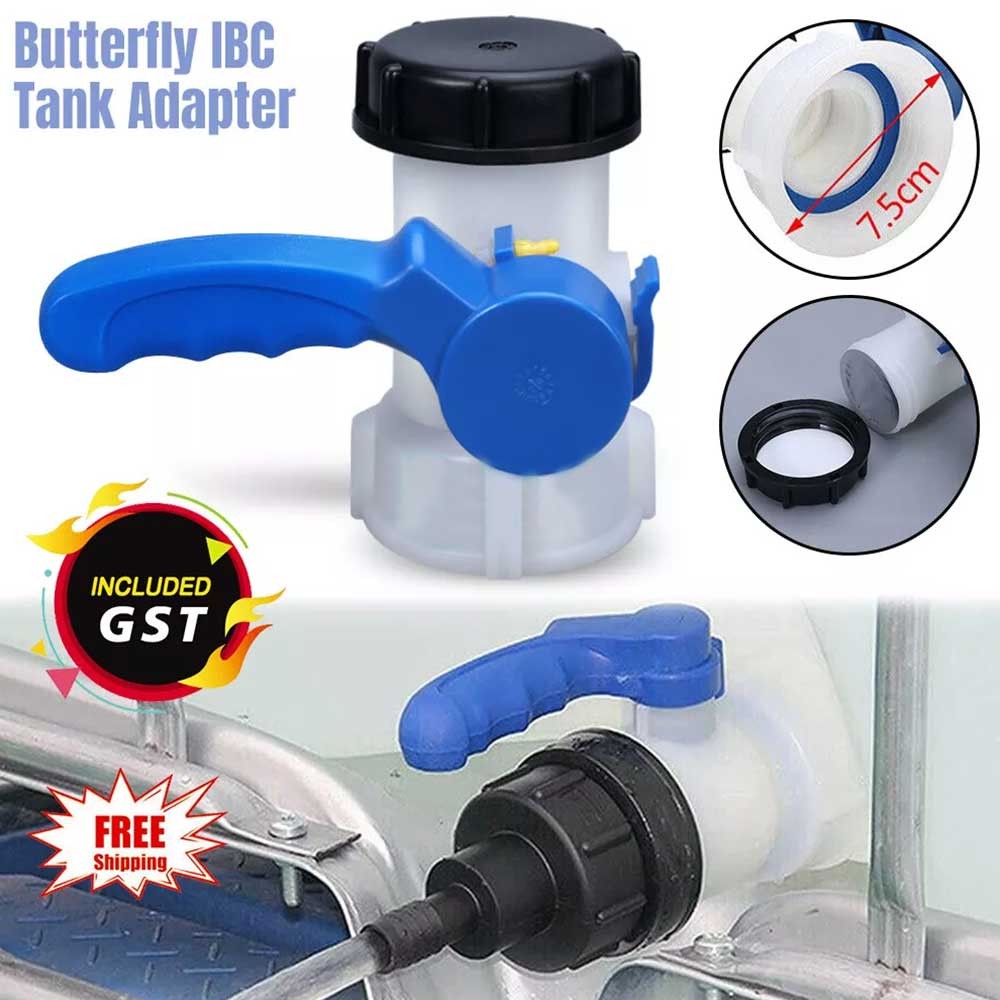 75mm IBC Tote Tank Butterfly Connections Valve Tap Outlet Drain Adapter ...