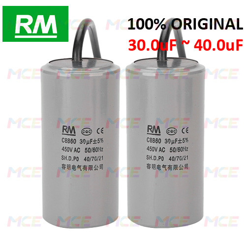RM Capacitor CBB60 450VAC 30.0 ~ 40.0 uF Kapasitor Suitable for Pump ...