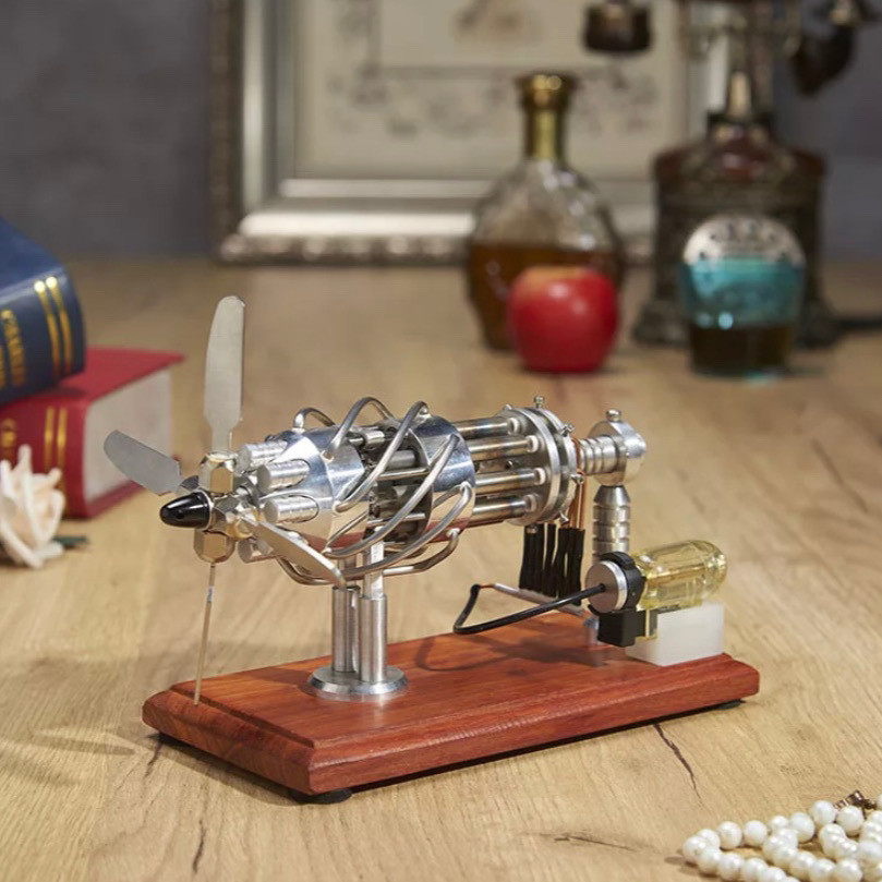 Official Starling diy Metal Mini Miniature 16-Cylinder Aircraft Engine ...