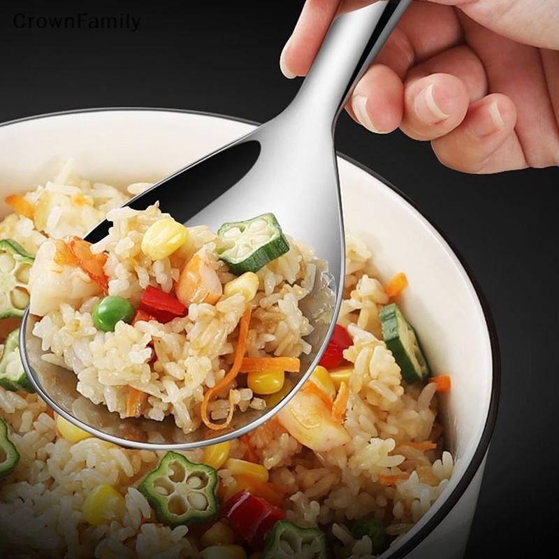 [CrownFamily] 304 Stainless Steel Rice Spoon Anti Scalding Large ...