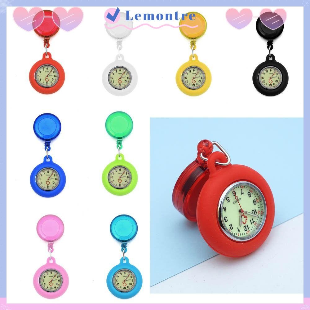 LEMONTRE Retractable Nurse Watch, Clip-on Silicone Pocket Watch ...
