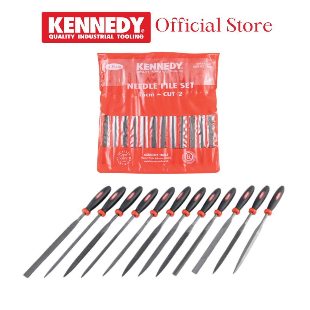 KENNEDY 160mm (6.1/2") Assorted Needle File Set (12-PCE) KEN0316990K ...
