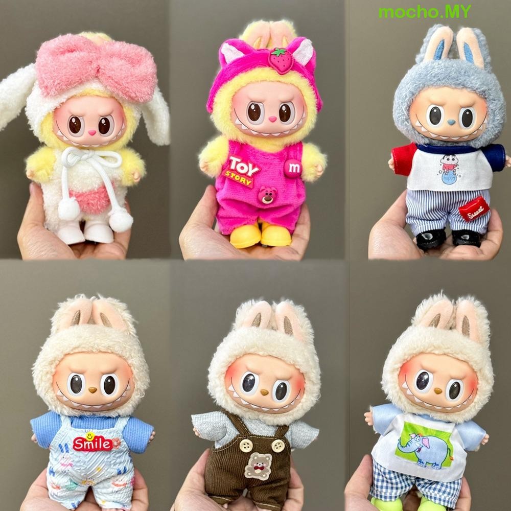 MOCHO Labubu Doll's Clothes, Cartoon Set T-shirt 17cm Labubu Clothes ...