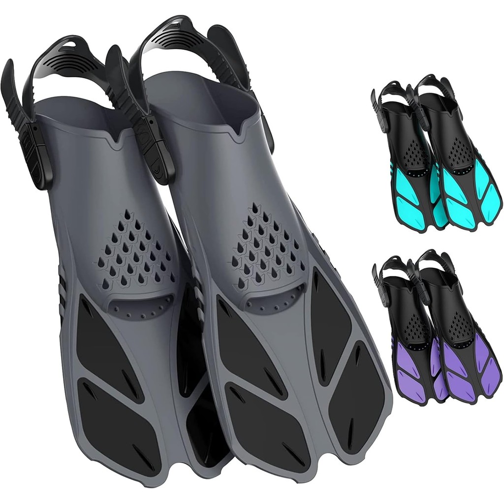 Snorkel Fins Buckles laras terbuka Heel Swim Flippers saiz perjalanan pendek Swim Fins untuk ...