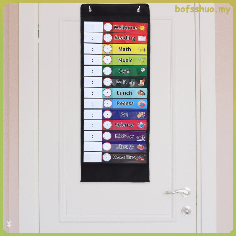 Wall Calendars Schedule Hanging Bag Purse School Classroom Pocket Chart ...