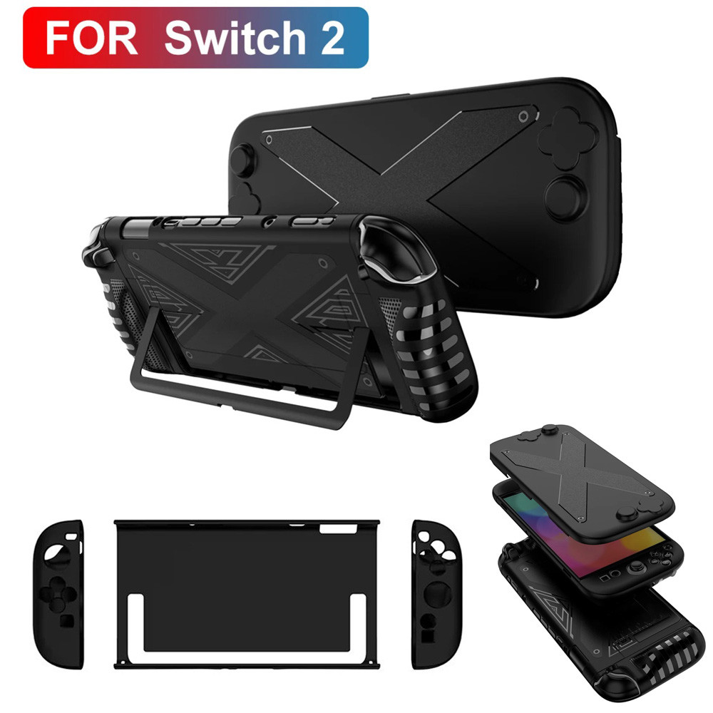 TPU+PC Hard Shell Front Cover Bundle Protective Case Set For Nintendo Switch 2 ，Ergonomic Handle ...