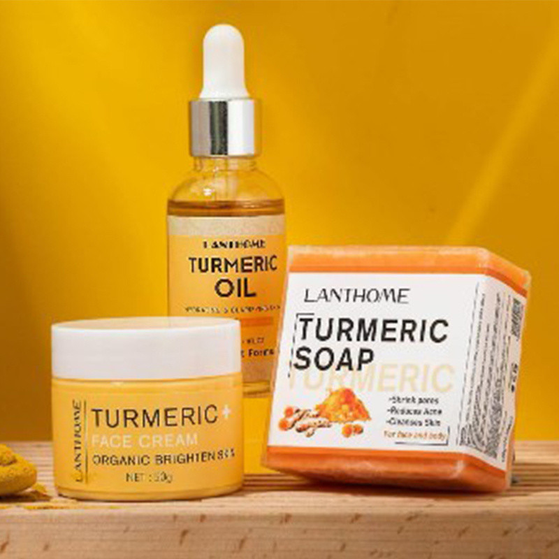 Turmeric 3pcs/Set TURMERIC FACIAL CREAM, TURMERIC ESSENCE SOAP ...