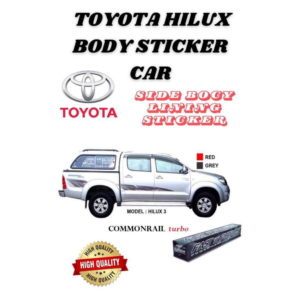 Toyota Hilux Body Sticker Car Side Body Lining Sticker (9 Designs ...