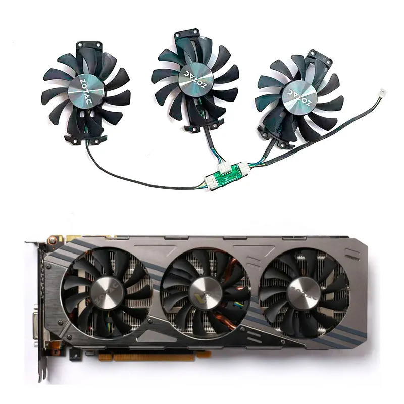 New 75MM GA81S2U GPU Video Card Cooler Fan Replacement For ZOTAC ...