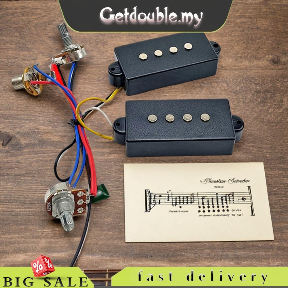 [Getdouble.my] 1set 4 Strings Bass Pickup Set Electric Bass Preamp ...